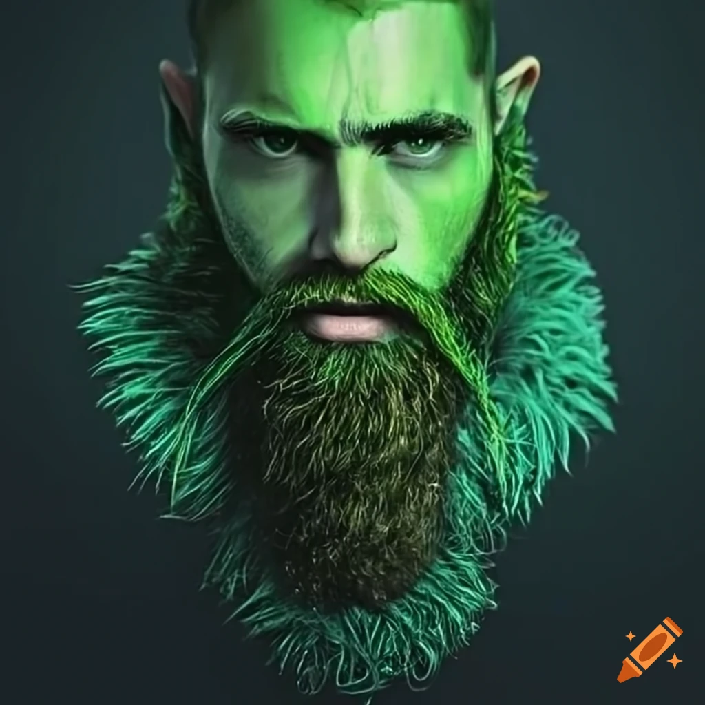 Person with a unique green beard on Craiyon