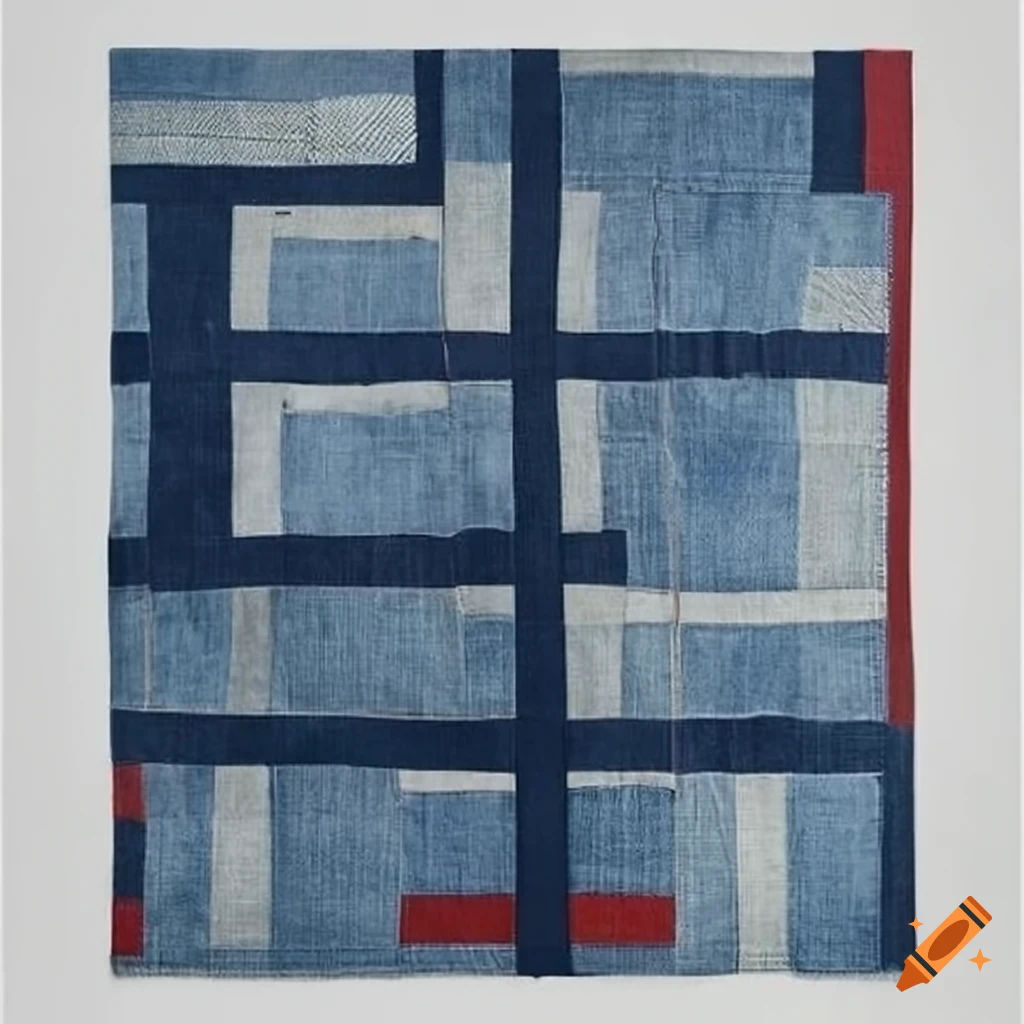 Patchwork denim panel by pete mondrian on Craiyon