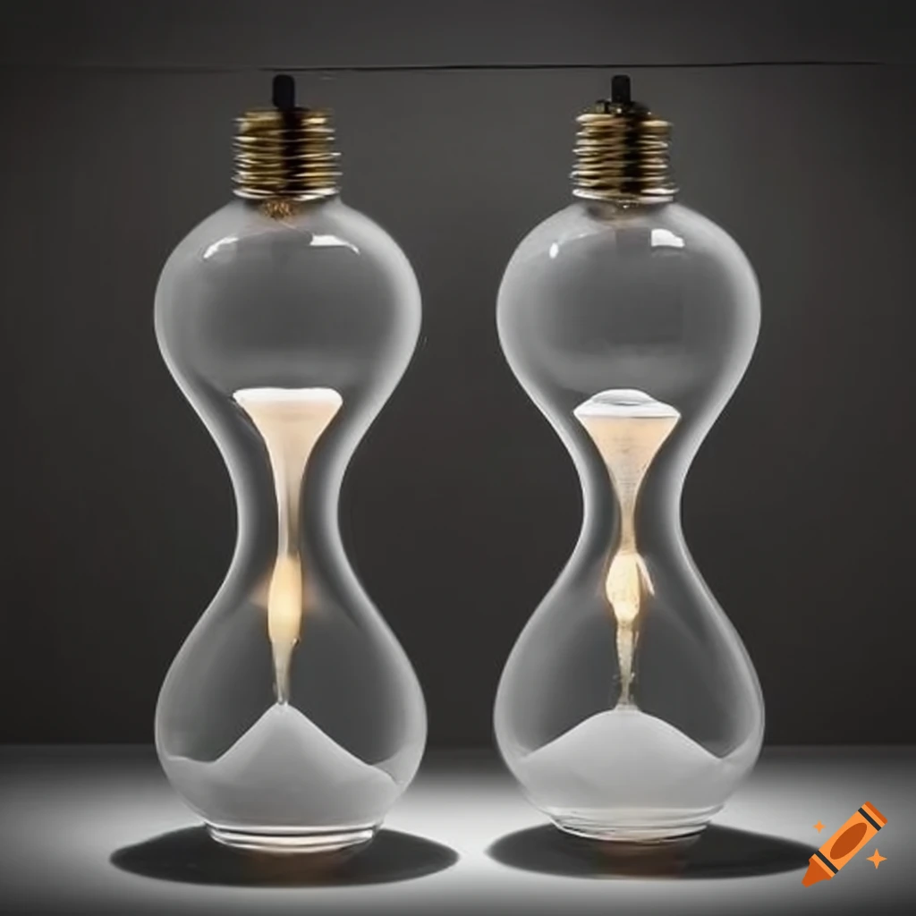 Hourglass-shaped lamp bulb on Craiyon