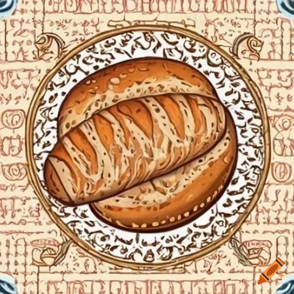 Beautiful patterned bread on a golden saucer on Craiyon