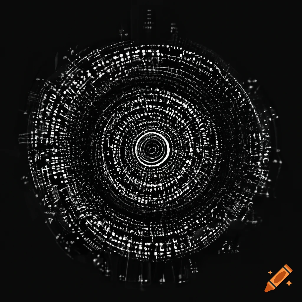 Abstract black and white sound generative music sinus pattern on Craiyon