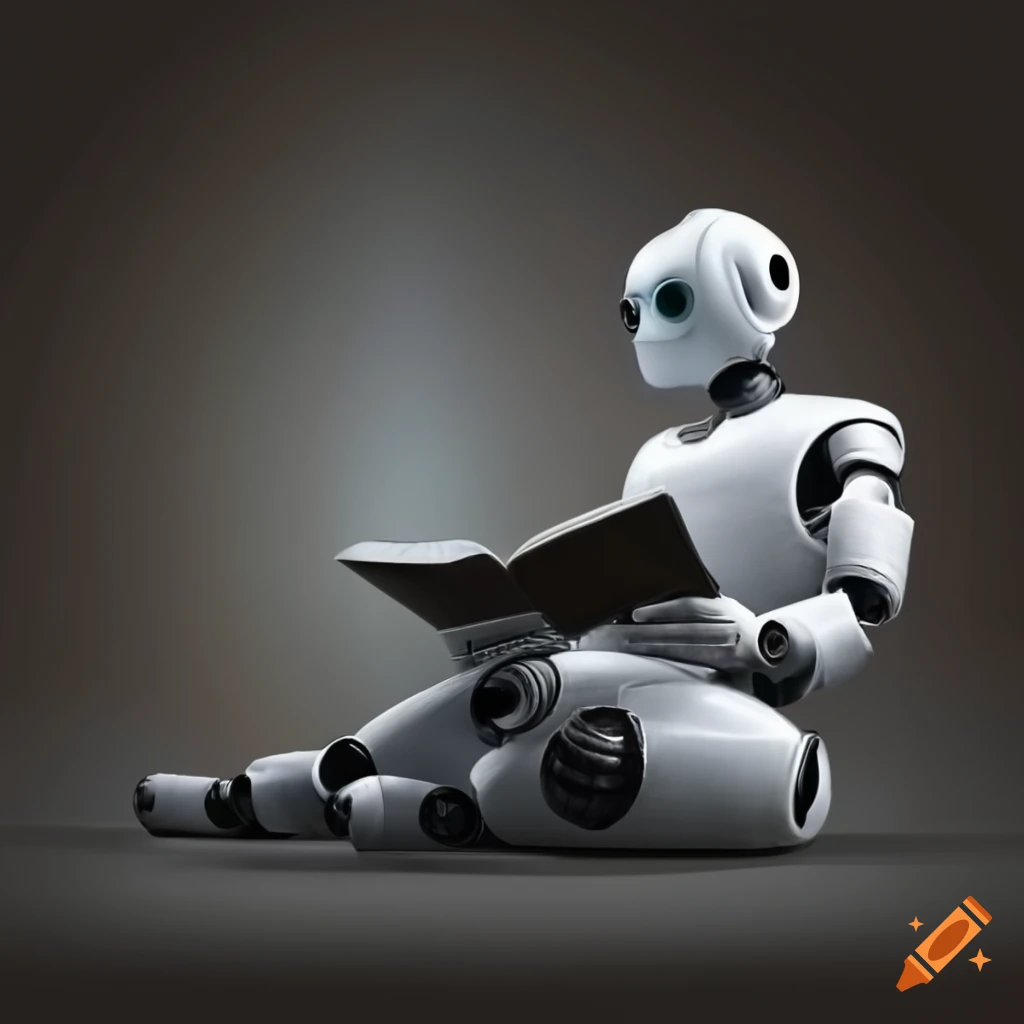 Robot reading the bible on Craiyon