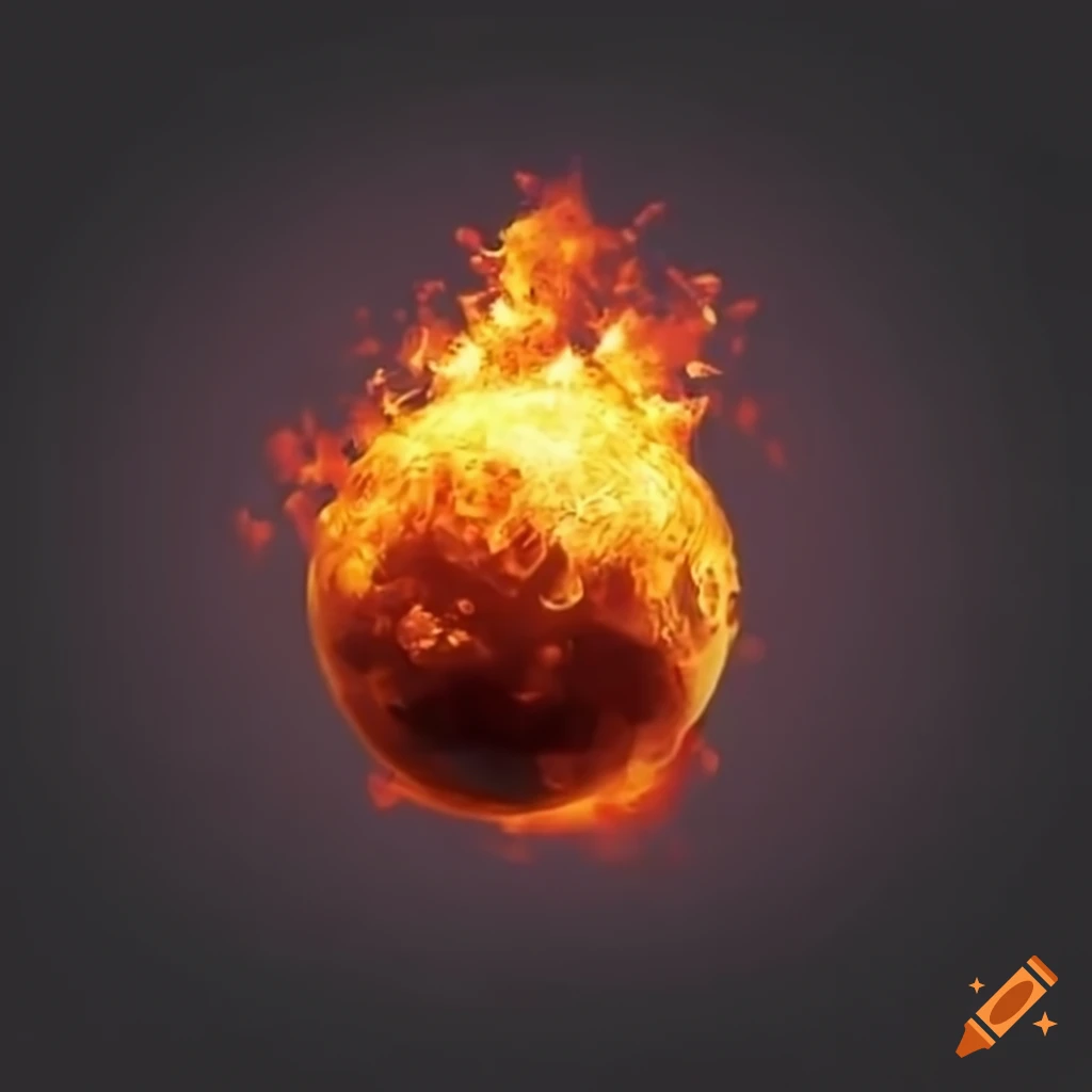 Floating ball of fire in a dark orb on Craiyon