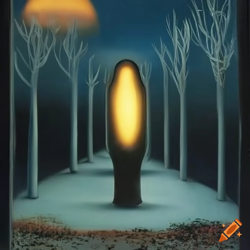 Artwork titled 'Fire in Transparent Glass' by Rene Magritte on Craiyon