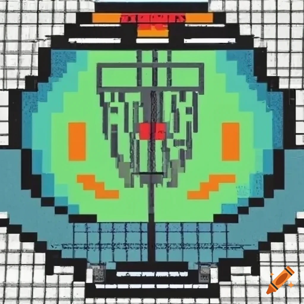 Retro 80s 8-bit disc golf video game start screen on Craiyon