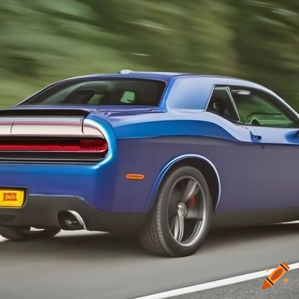 Dodge challenger on the highway on Craiyon