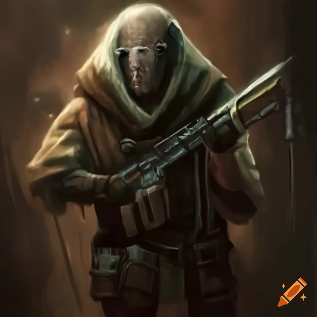 Private mercenary contractor in a sci-fi setting on Craiyon