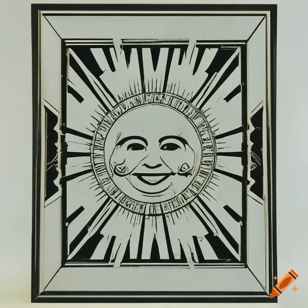 Smiling sun with rays in art deco style on Craiyon