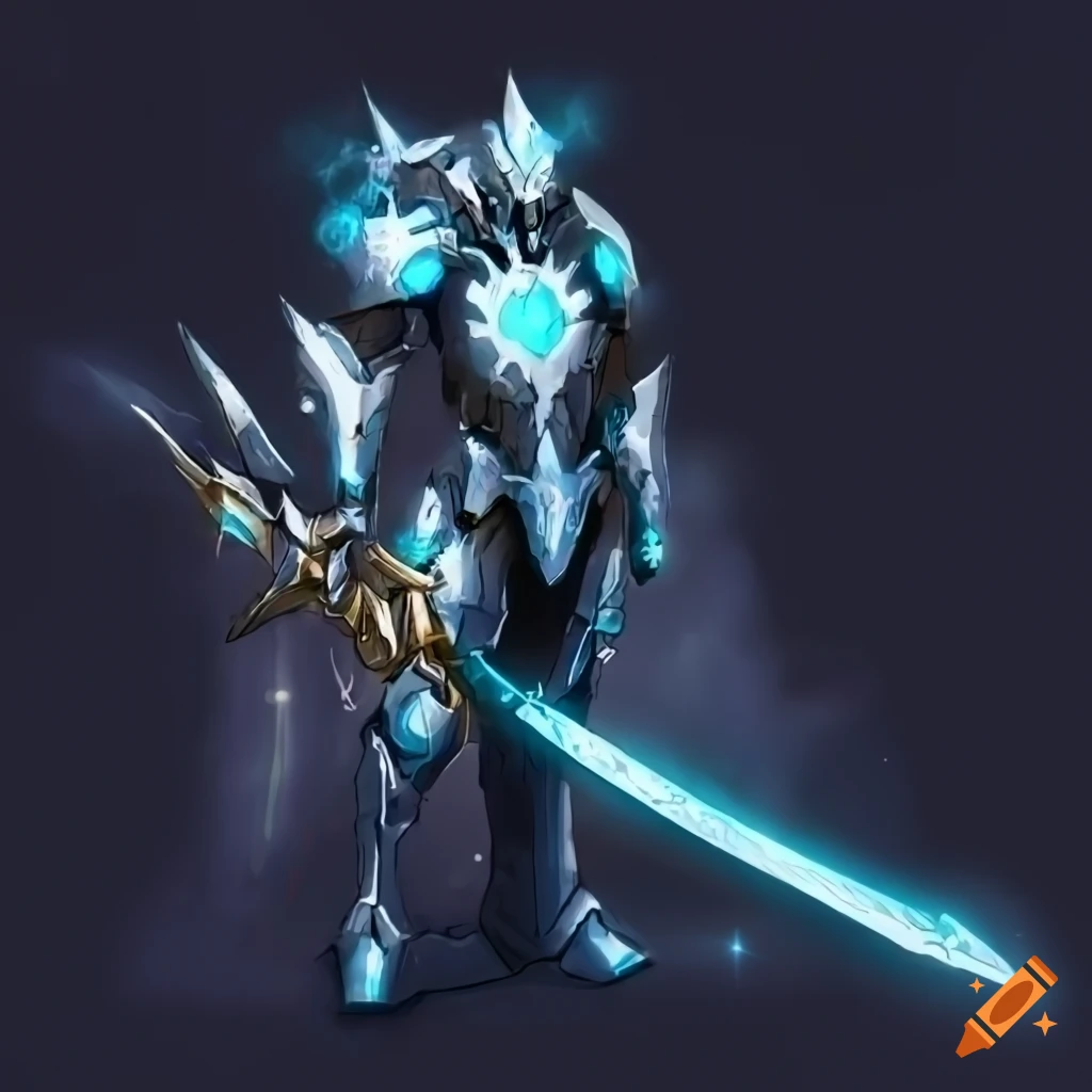 Cosmic space knight in astral armor with anime style weapons on Craiyon