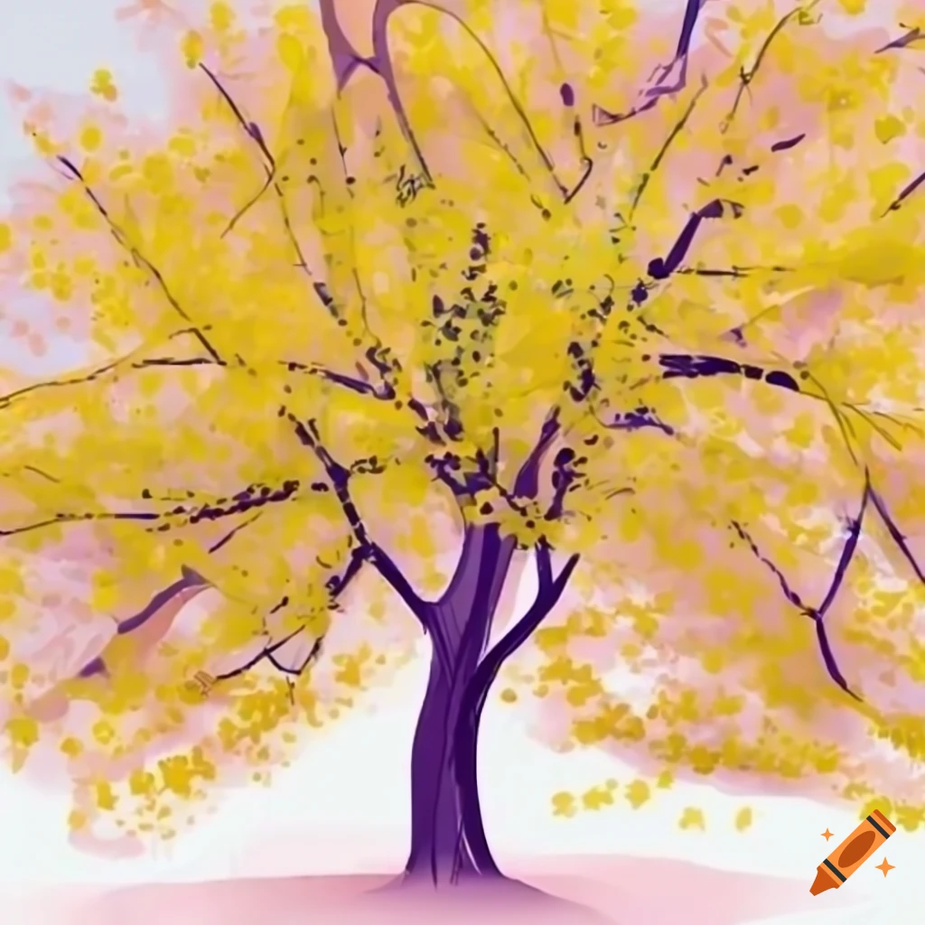 Mimosa tree on transparent background on Craiyon