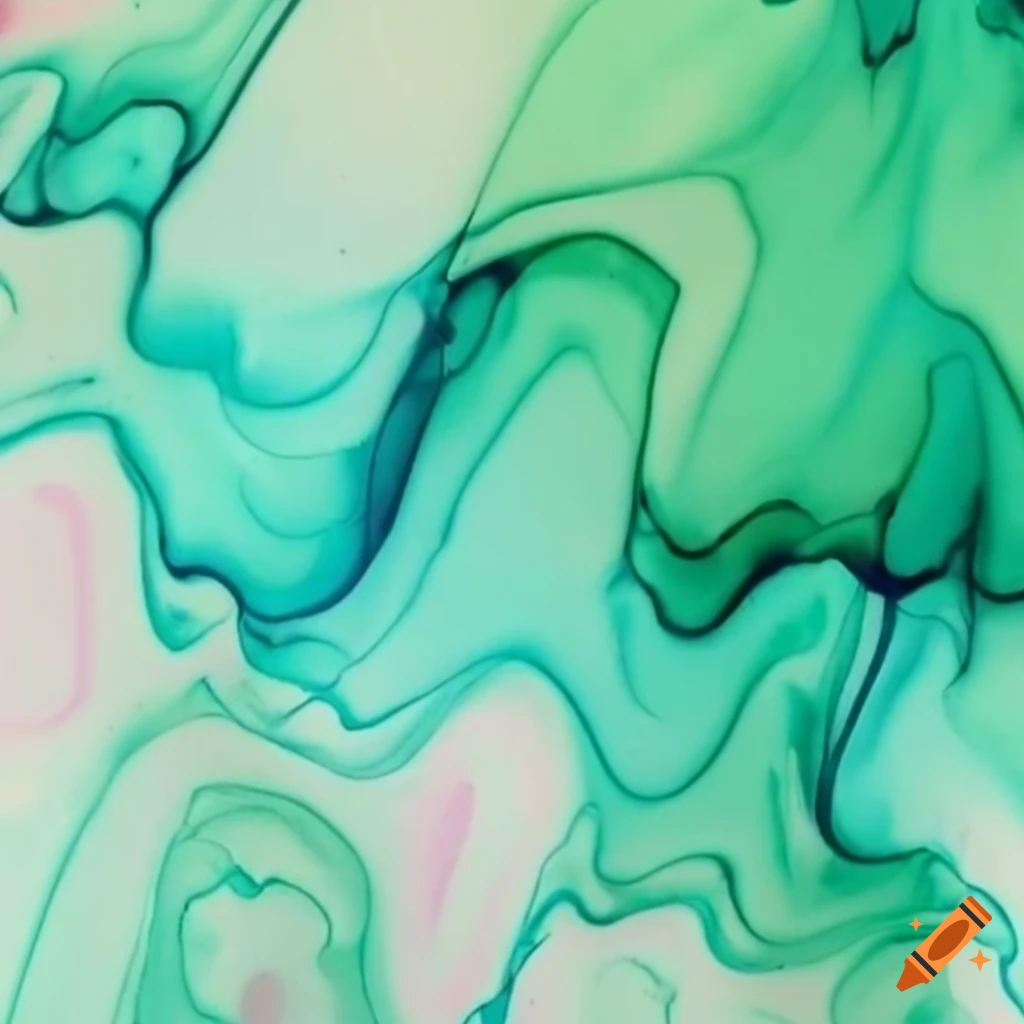 Green, blue, and pink alcohol ink patterns on Craiyon