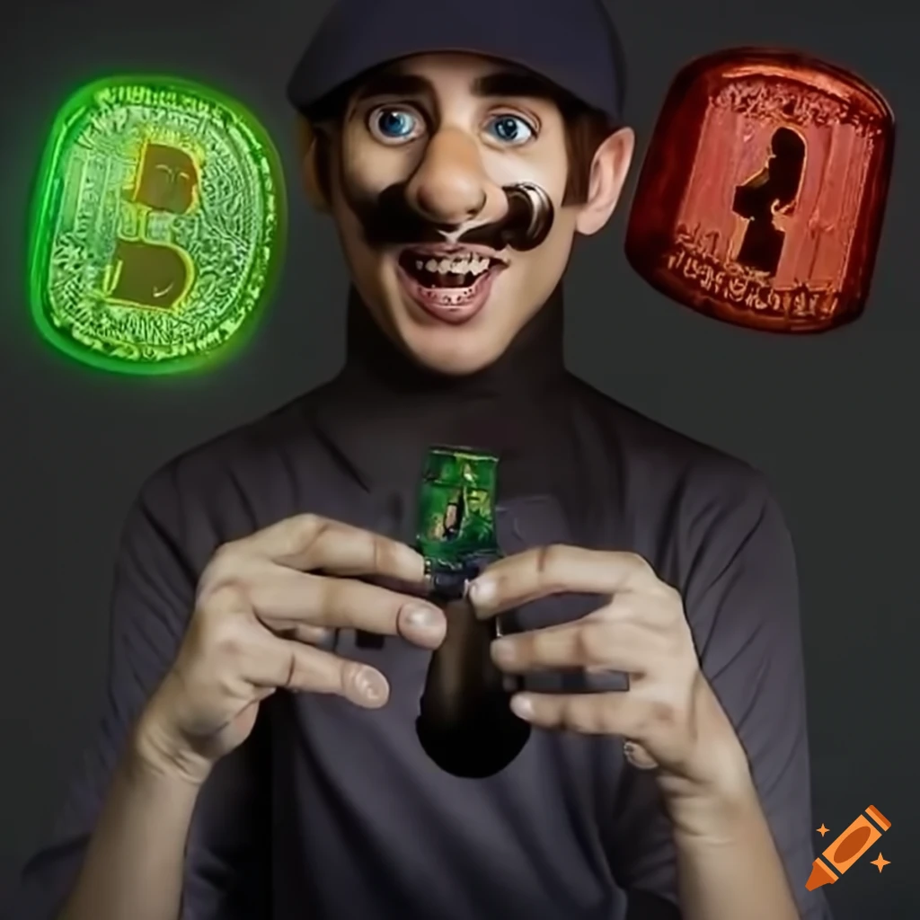 Crypto luigi using dark magic on Craiyon