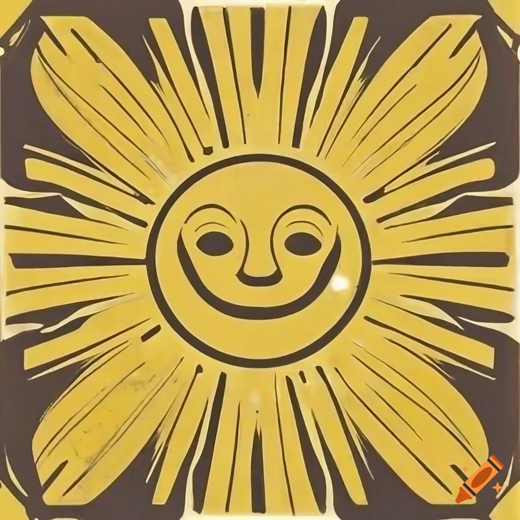 Art deco smiling sun with rays in anime style on Craiyon