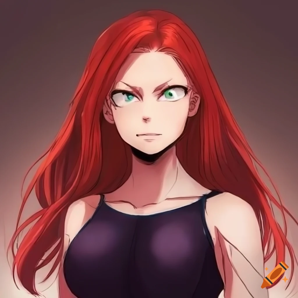 Red-haired female with blue eyes in a slightly angry expression, my ...