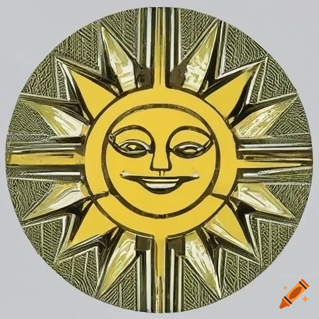 Art deco smiling sun in 2d art style on Craiyon