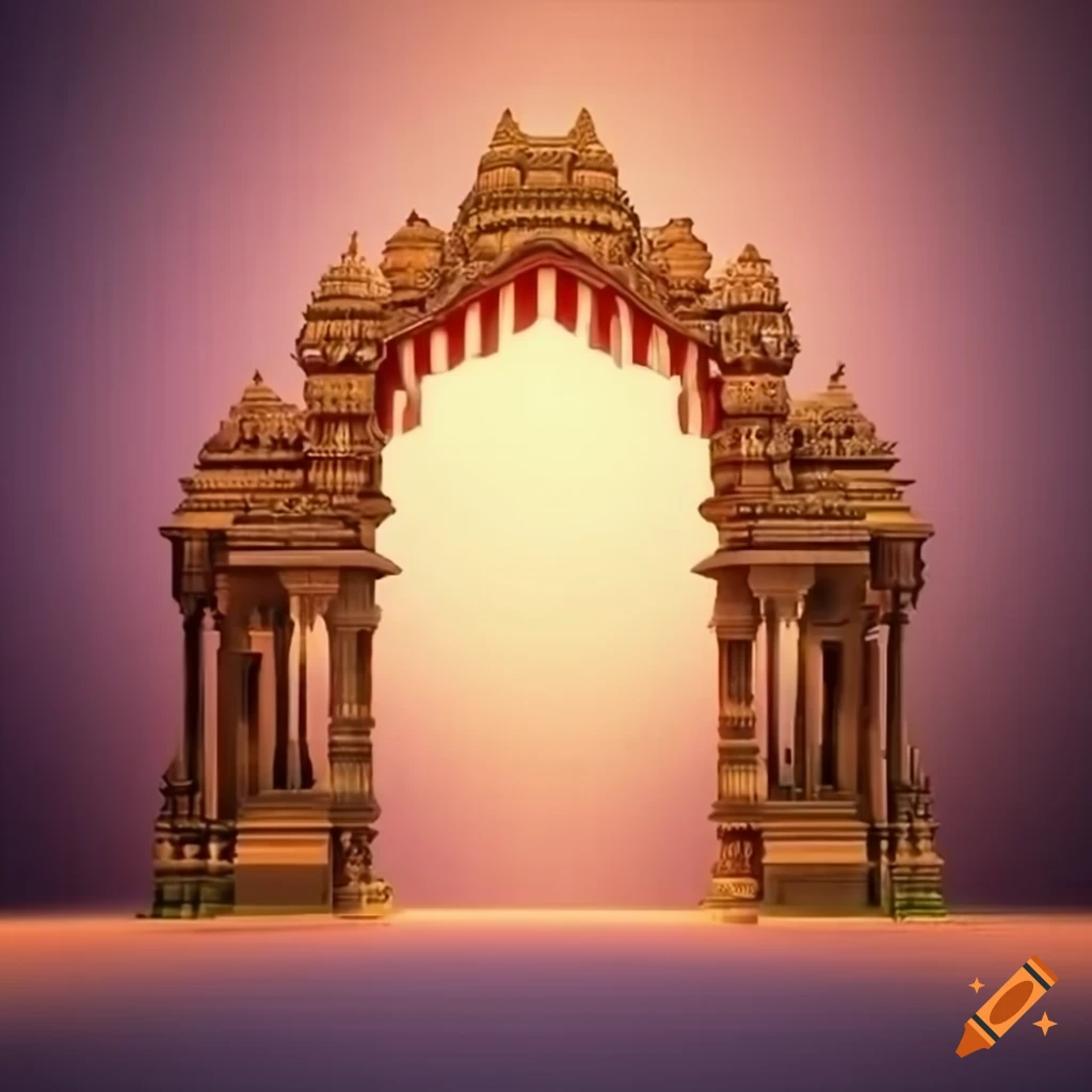 Animated hindu temple arch on Craiyon