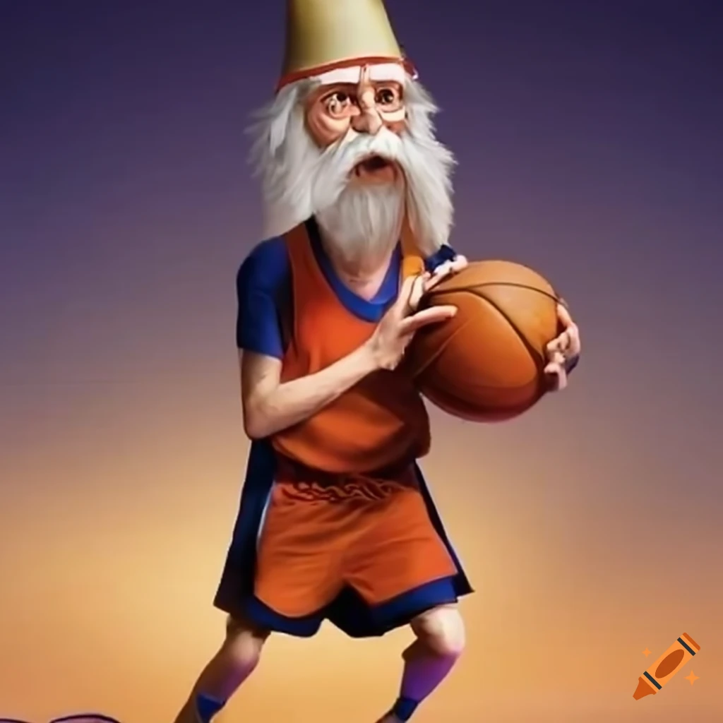 Wizard playing basketball in a fast food restaurant on Craiyon