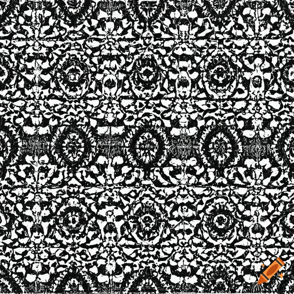 Abstract black and white patterns on Craiyon