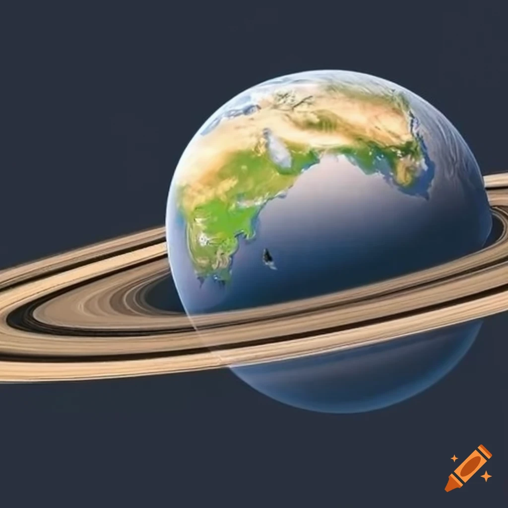 Earth with saturn's rings in space on Craiyon