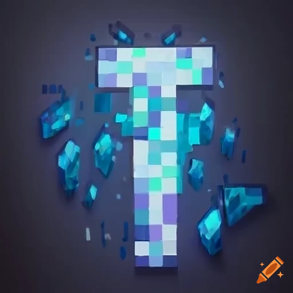 Minecraft crystal letter t on Craiyon