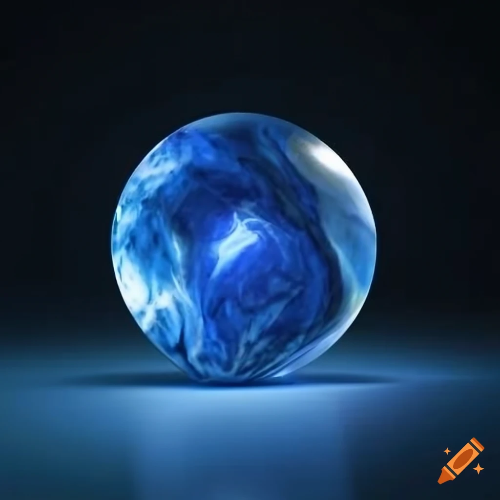 Sapphire marble with light over the ocean on Craiyon