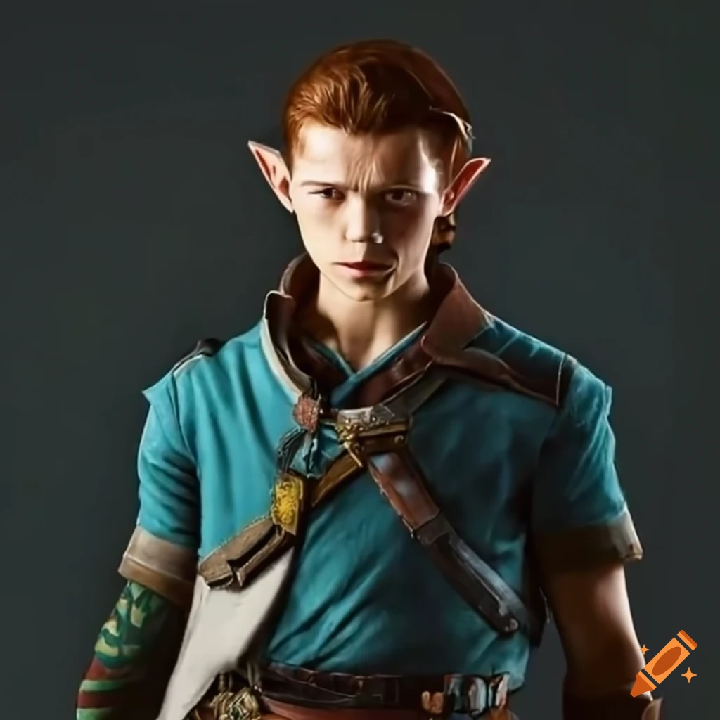 Realistic depiction of actor tom holland as link in the legend of zelda ...