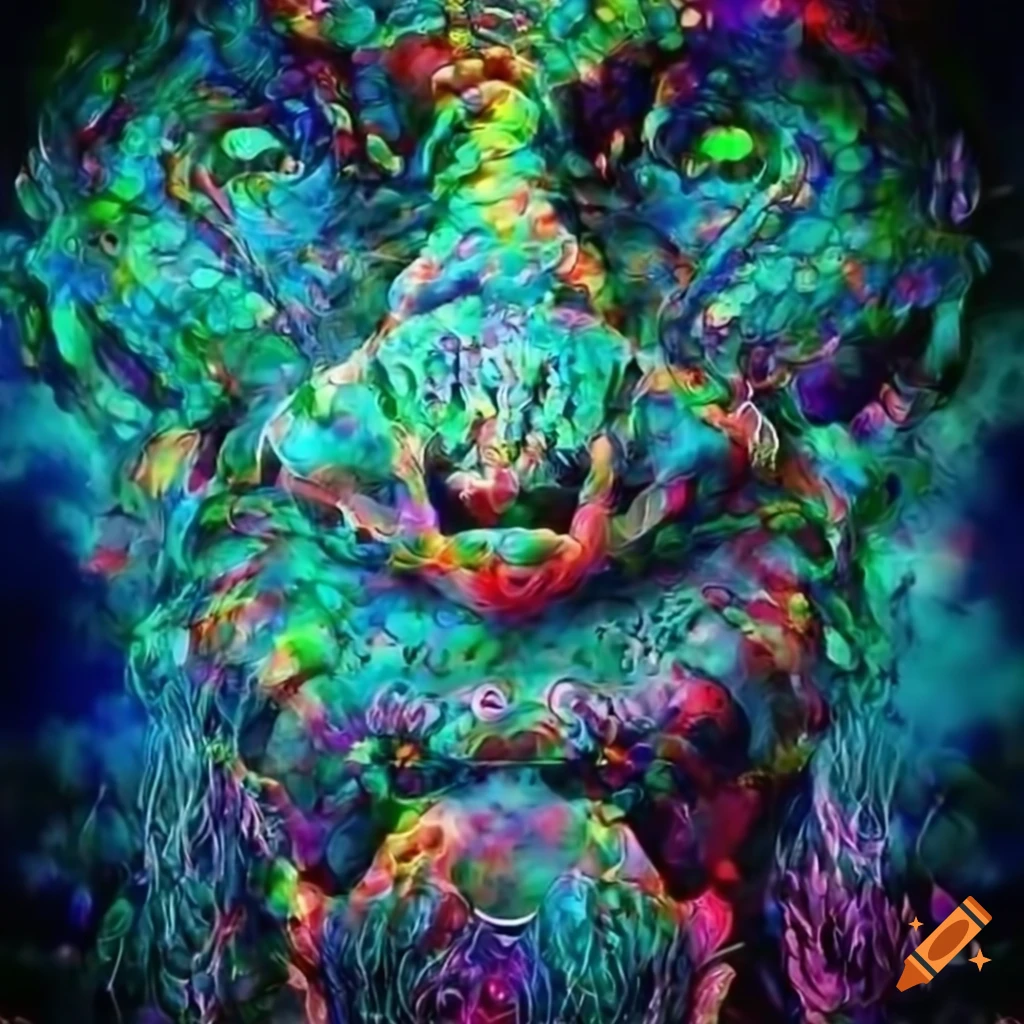 Serotonin receptor molecular structure portrayed as an intricate evil ...