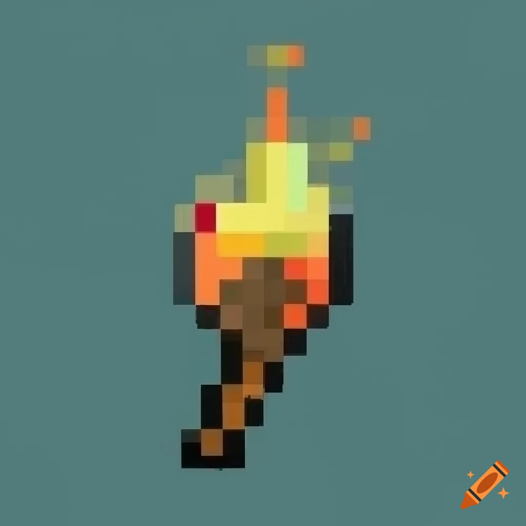Minecraft torch pixel art on Craiyon