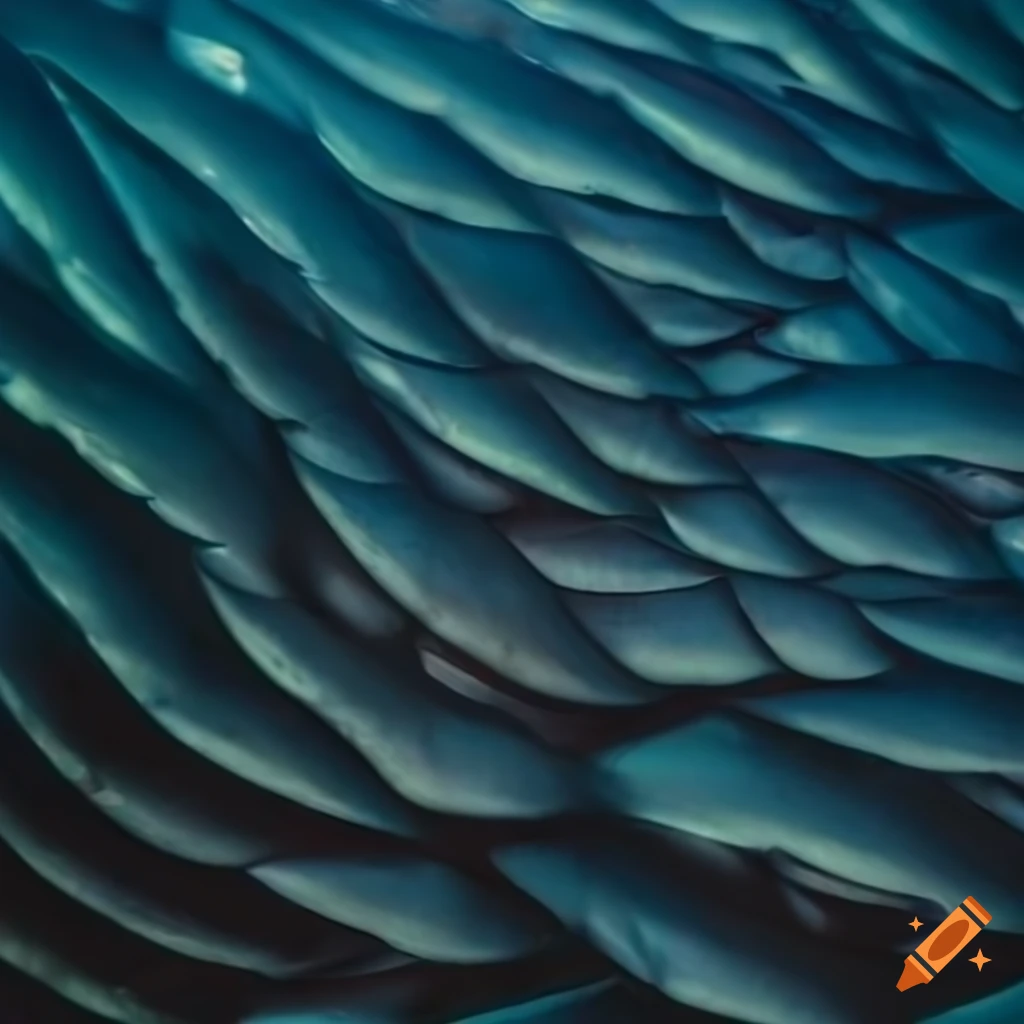 Close-up of intricate and unique shark fin texture on Craiyon