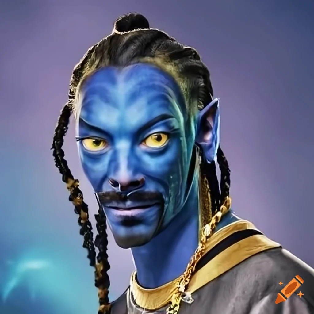 Snoop dogg depicted as a blue avatar character from the movie avatar on ...