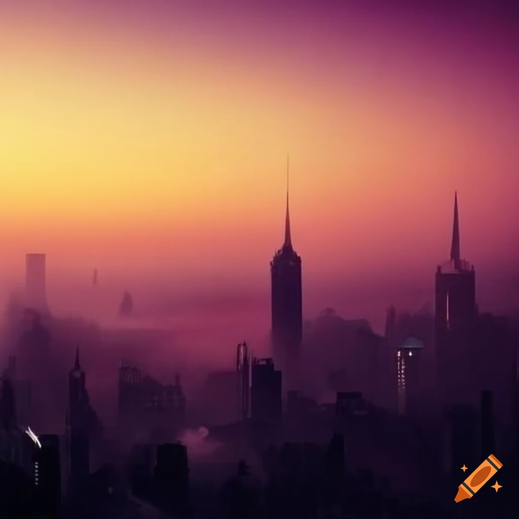 City covered in fog on Craiyon