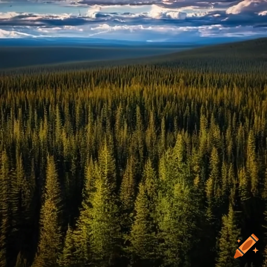 Vast canadian taiga wilderness on Craiyon