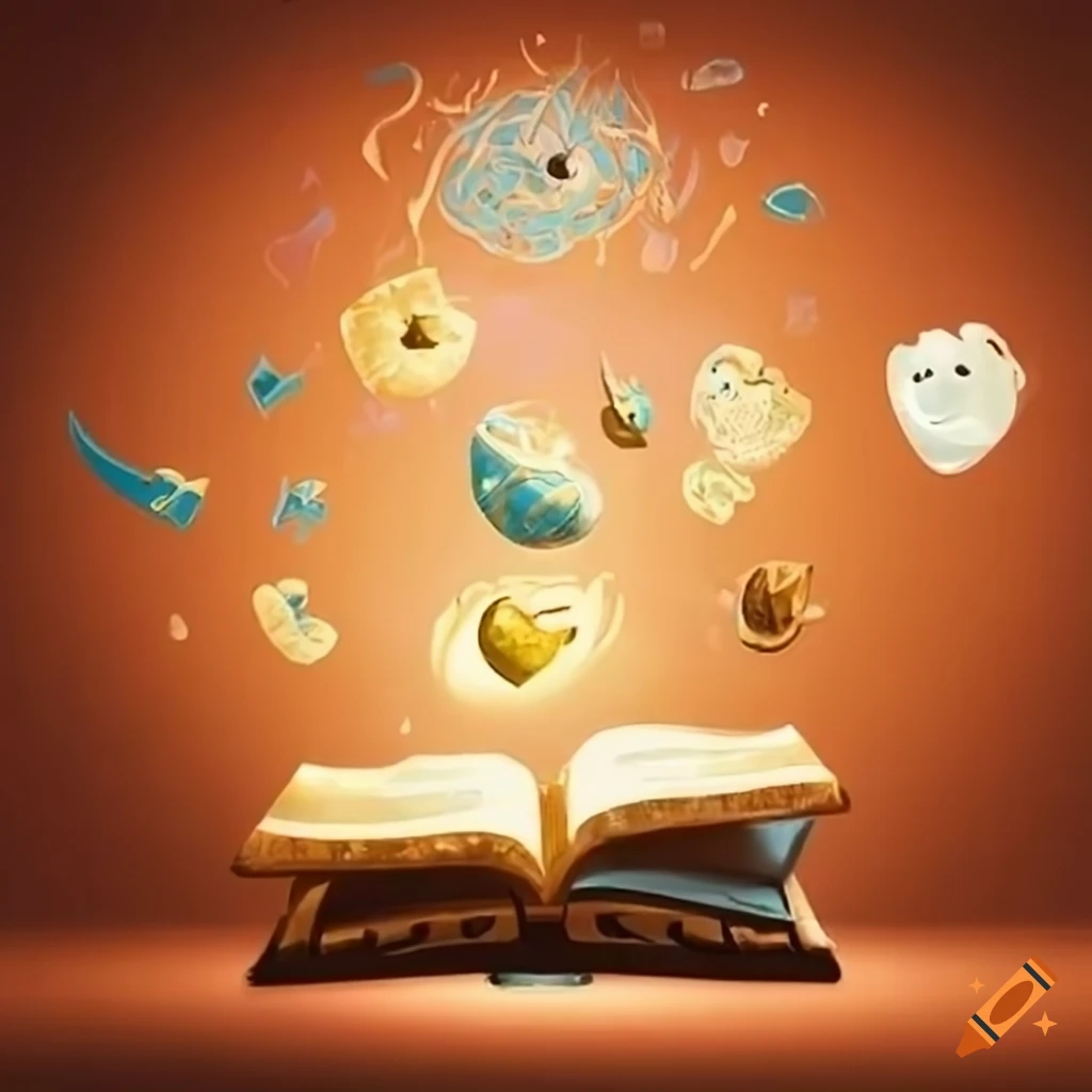 Treasure words english teaching illustration on Craiyon