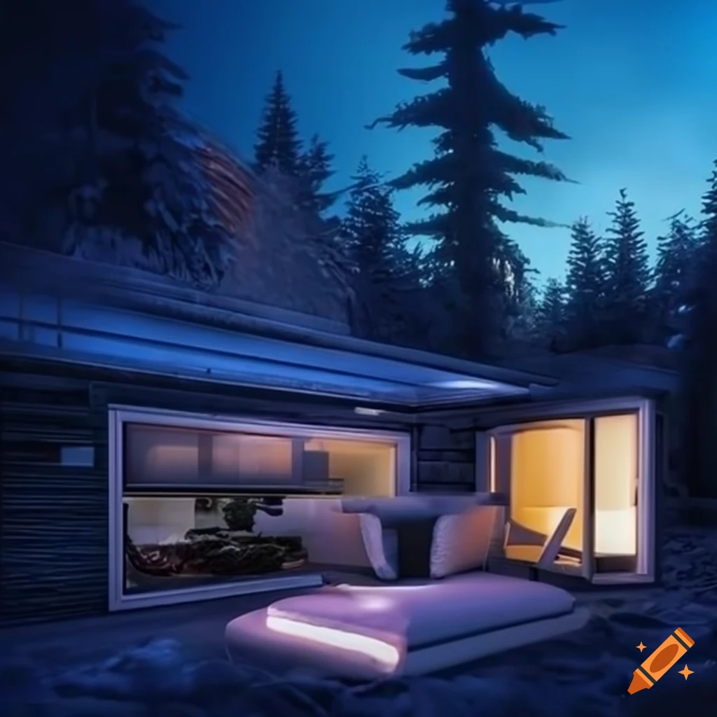 Futuristic cozy house on Craiyon