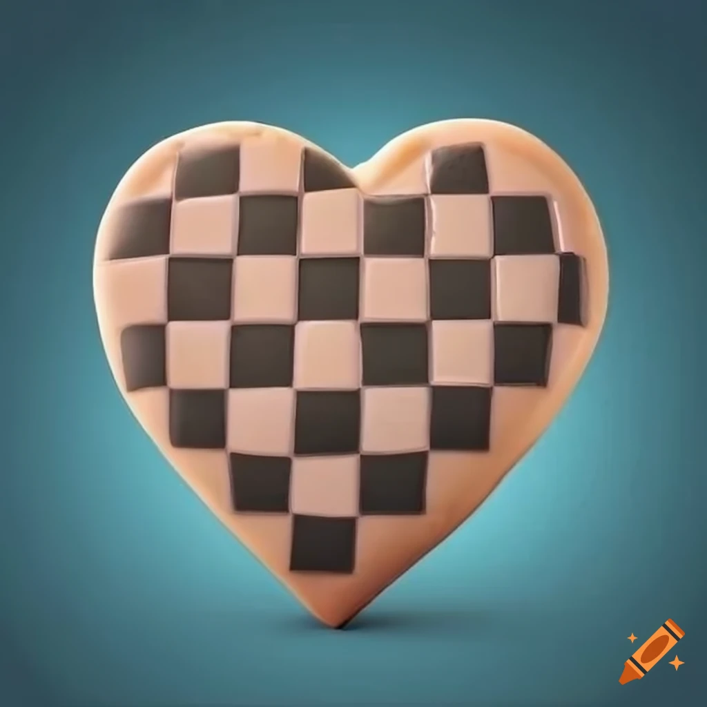 Heart shaped cookie with checkerboard pattern on Craiyon