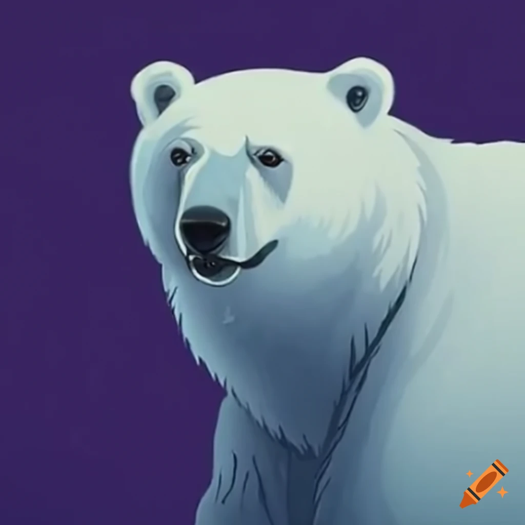 Majestic polar bear surveying its snowy domain on Craiyon