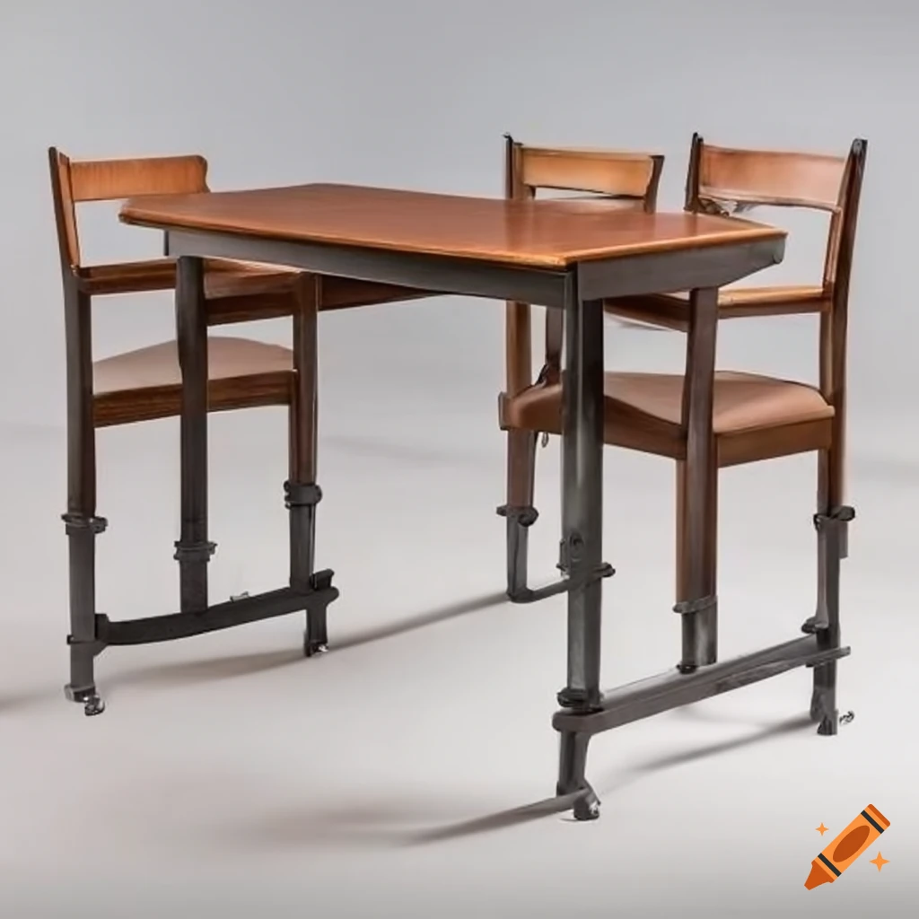 Two tables with chairs on Craiyon