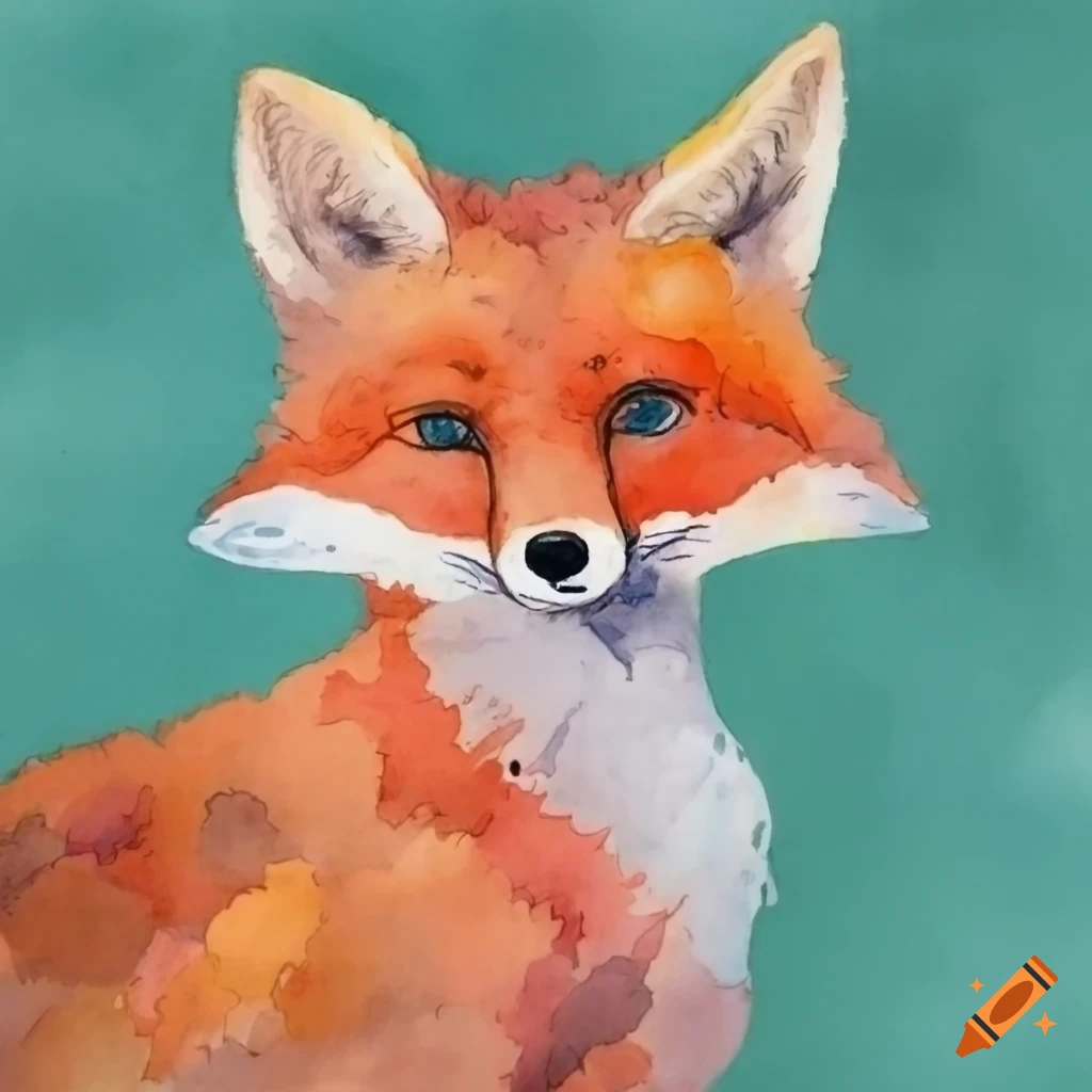 Smiling fox in a children's illustration style on Craiyon