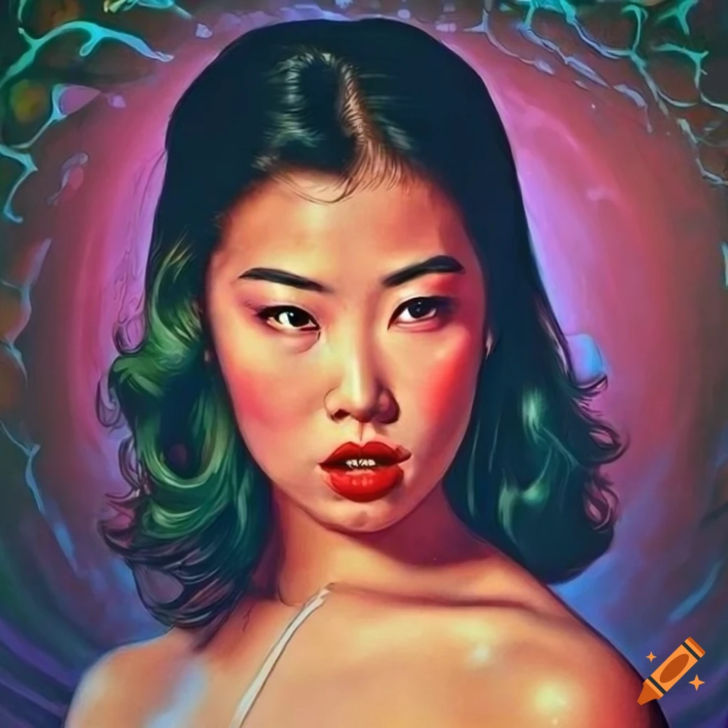 Asian pinup poster with stunningly vivid details in high definition on ...