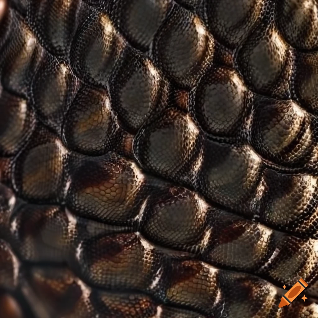 Close-up of intricate and unique snake scales pattern on Craiyon
