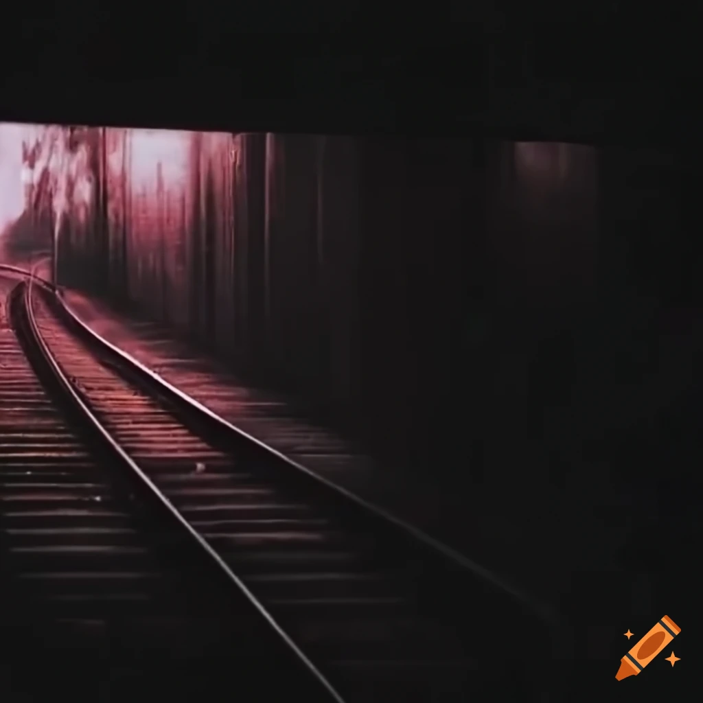 Train leaving a breath trail with a blade runner style atmosphere on ...