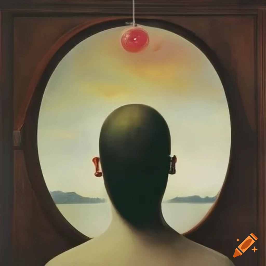 Artwork depicting a fire behind translucent glass by rene magritte on ...