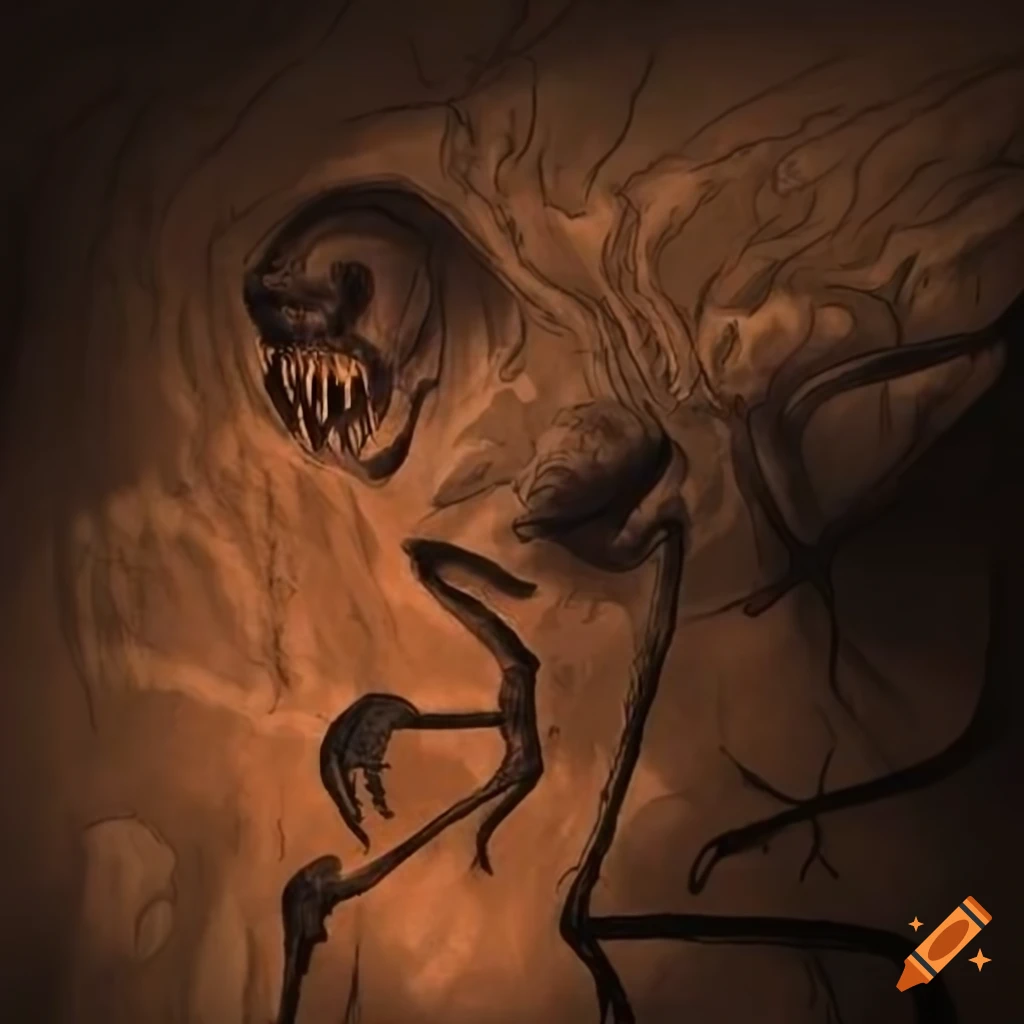 Cave drawing of a humanoid figure pulsating with energy on Craiyon