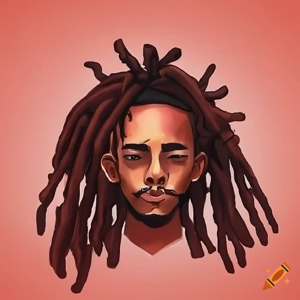 Drawing of a person with dreadlocks on Craiyon