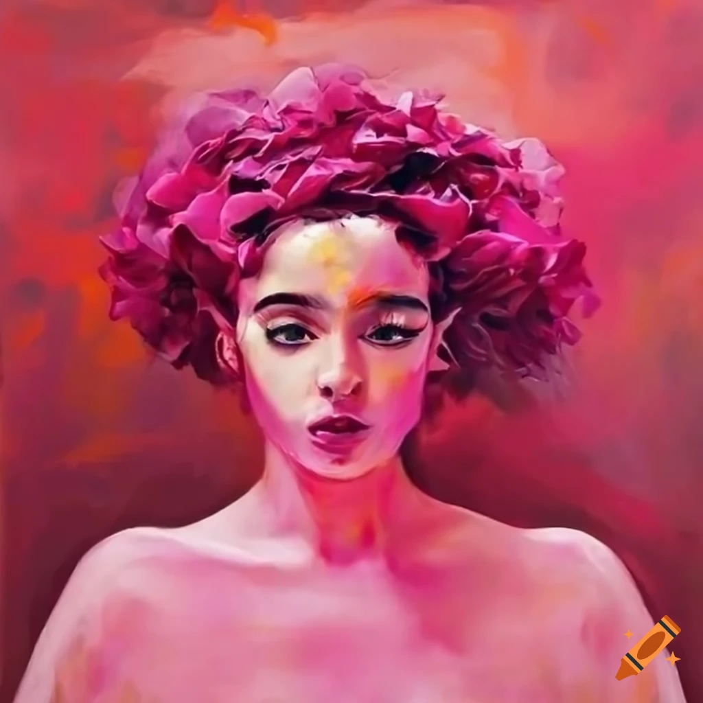 Obra de arte contemporáneo en tonos rosas on Craiyon