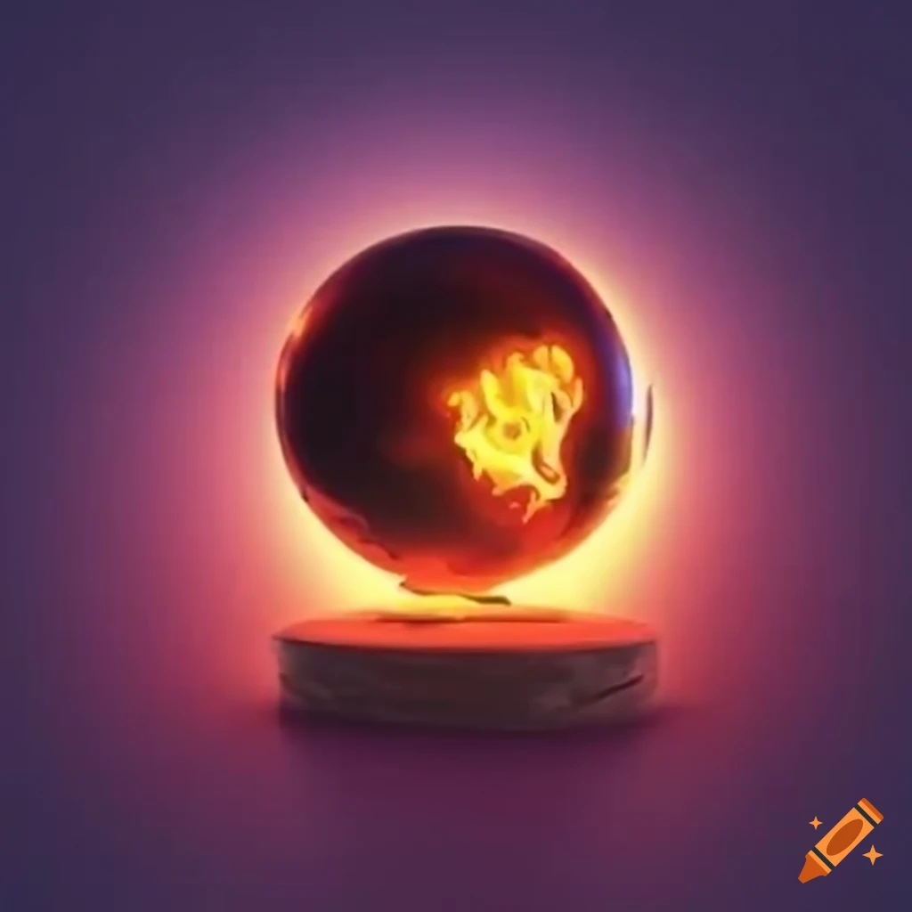 Mystical floating ball of fire in a dark orb on Craiyon