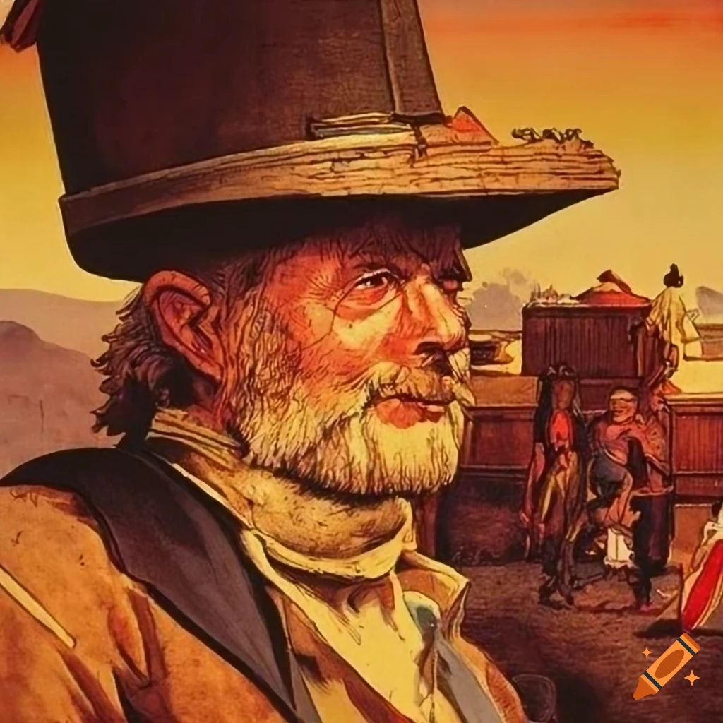 Detail from vintage spaghetti western graphic novel poster on Craiyon