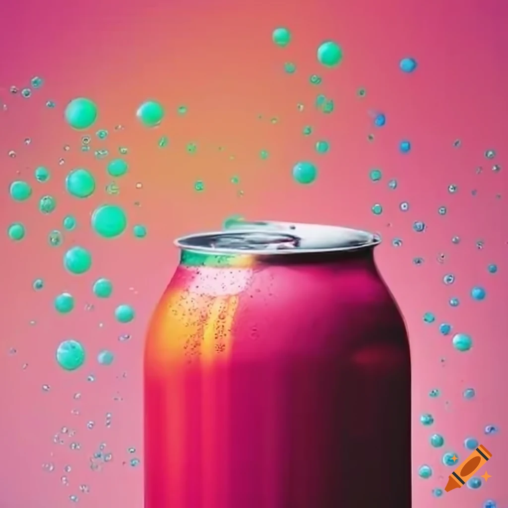 Colorful craft soda cans with delicious bubbles on Craiyon