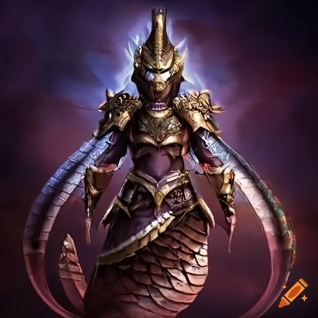 Naga in armor on Craiyon