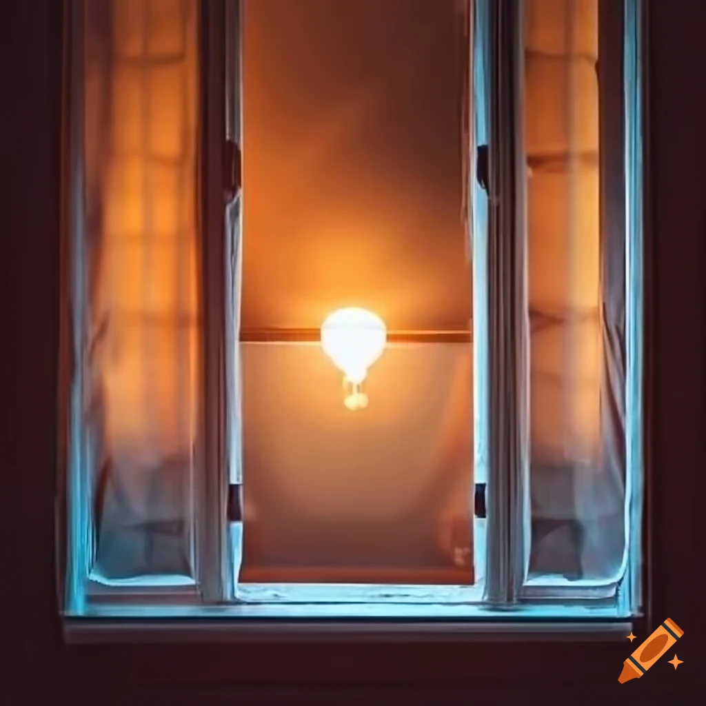 Close-up of dimly lit window on Craiyon